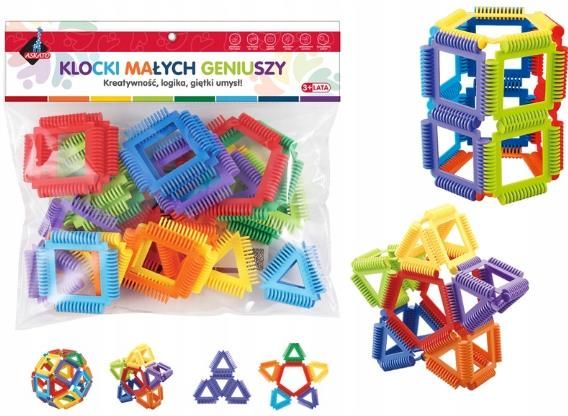 Askato Klocki Małych Geniuszy Konstrukcyjne Figury 32El. - ceny i ...
