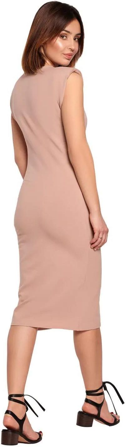 B193 Sukienka z marszczeniami - mocca (Kolor mocca, Rozmiar S (36 ...