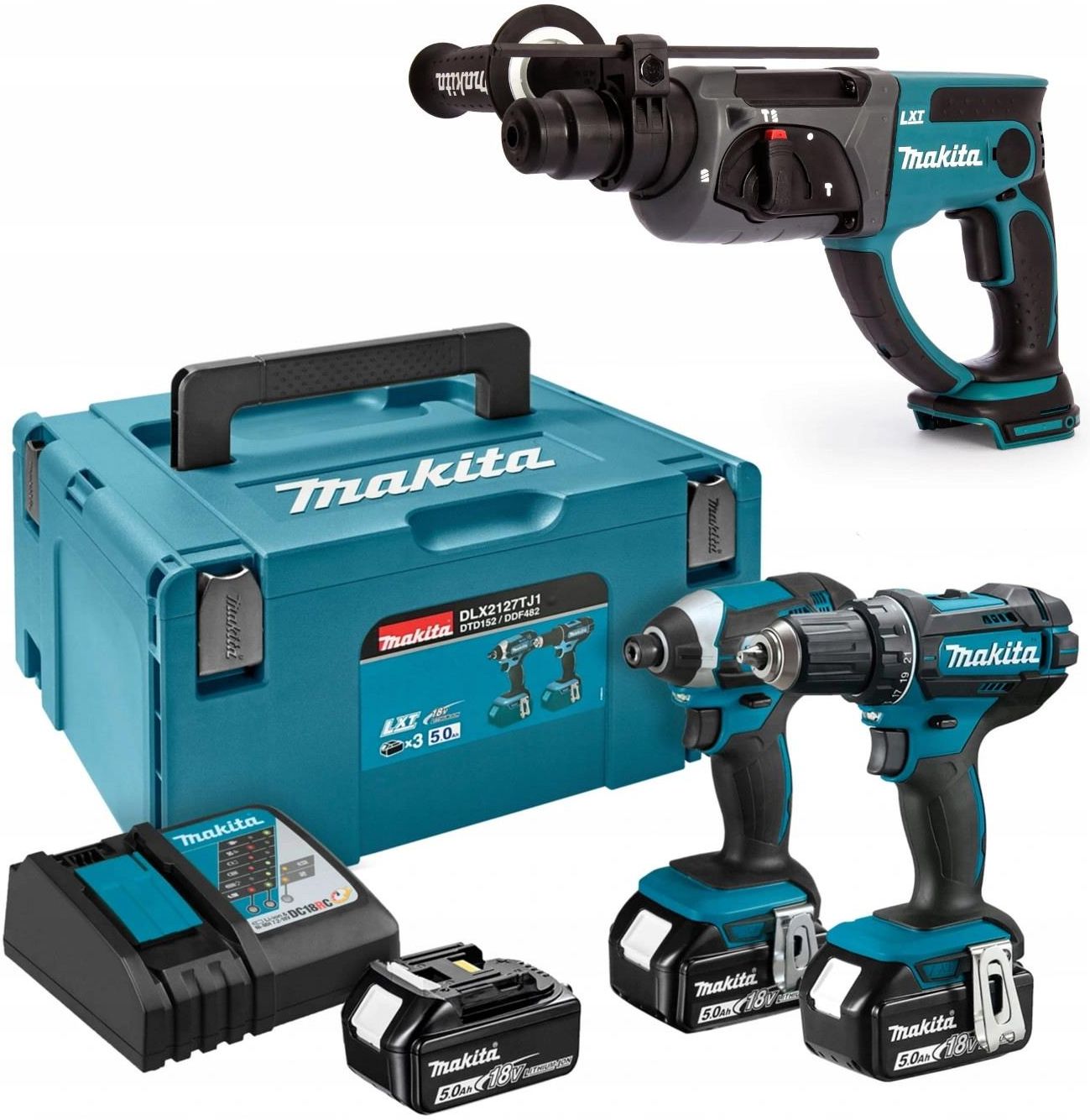 Makita Zestaw DDF482+DTD152+DHR202 3x 5.0ah 18V DLX2127TJ1 - Opinie i ...