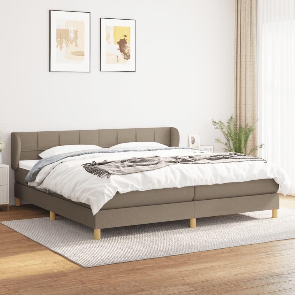 Vidaxl Łóżko Kontynentalne Z Materacem Taupe Tkanina 200X200 Cm 3126833 ...