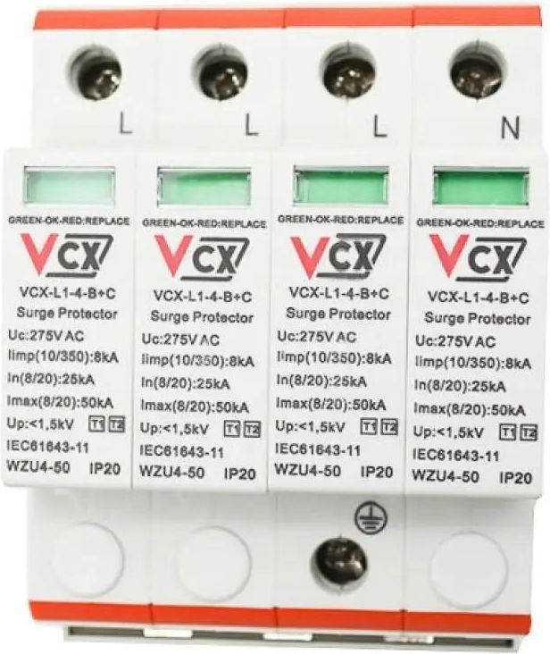 Vcx Ogranicznik Przepięć Klasy T1+T2+T3 B+C+D 4P 8Ka 1,2Kv Professional ...