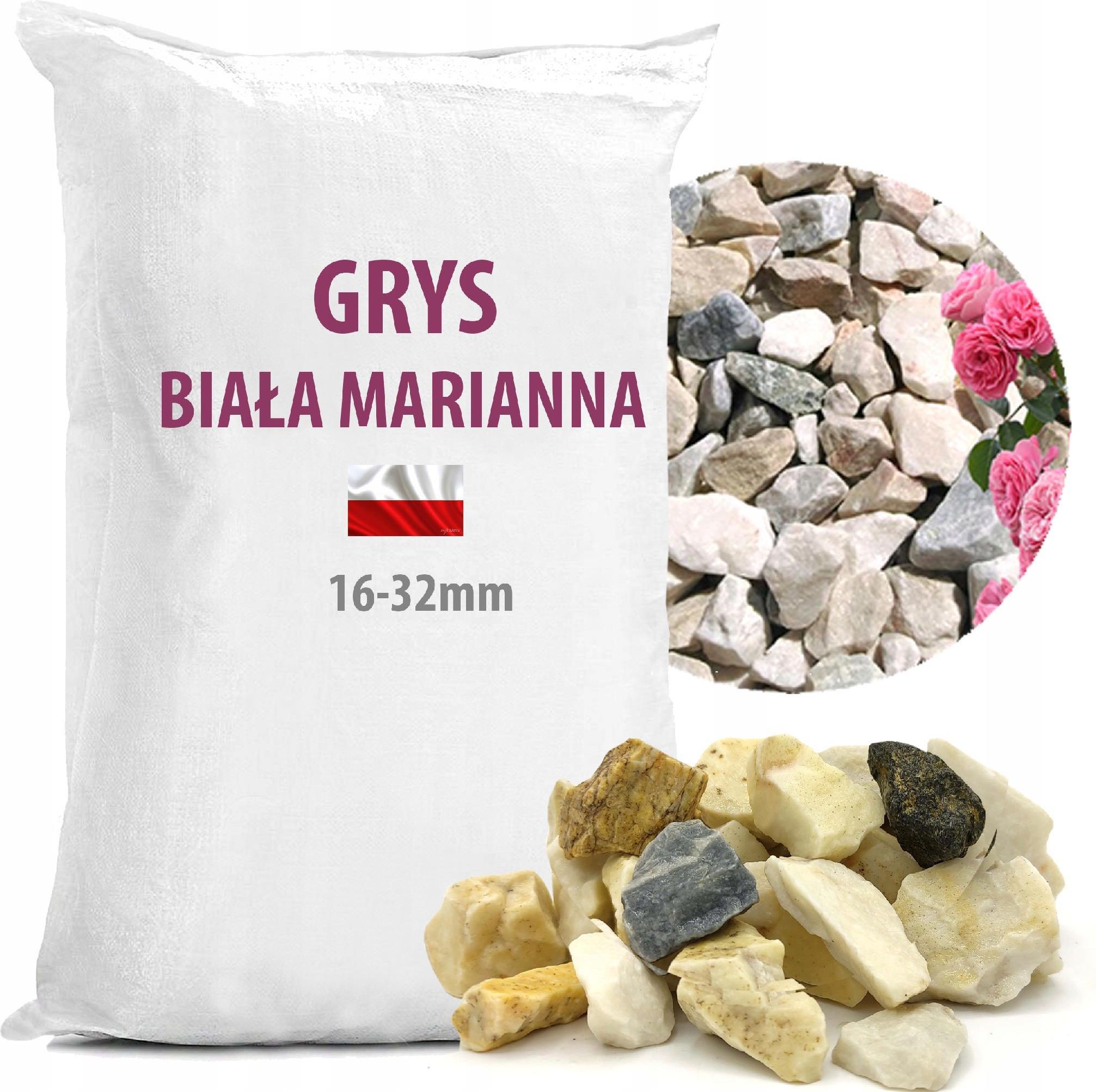 Polski Grys Ogrodowy Biała Marianna 16-32 10Kg - Ceny i opinie - Ceneo.pl
