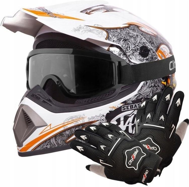 Kask motocyklowy City-Bike Crossowy Lekki Enduro Quad +Gogle+ - Opinie ...