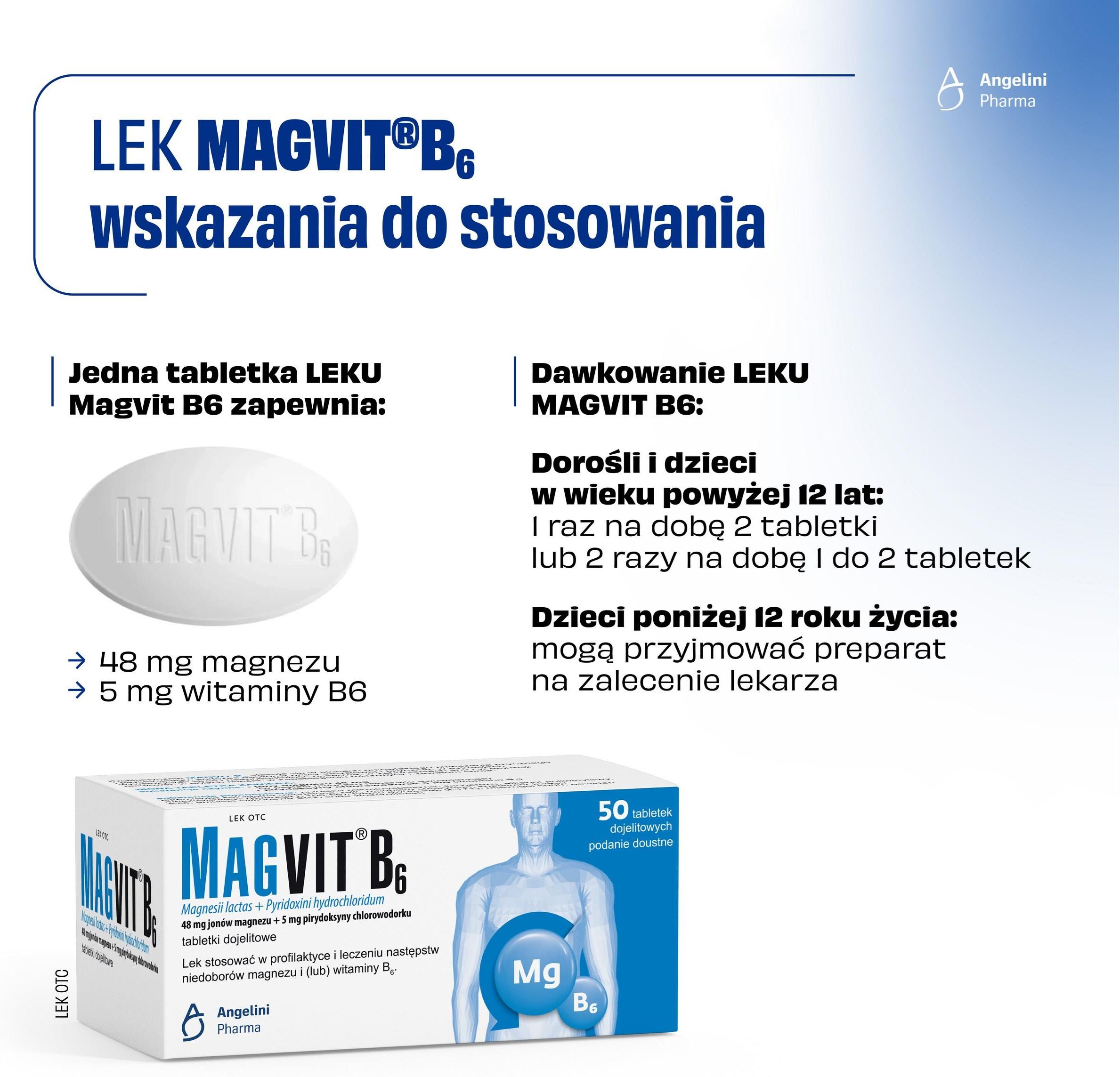 Magvit B6 48mg +5mg 50tabl. - Opinie i ceny na Ceneo.pl