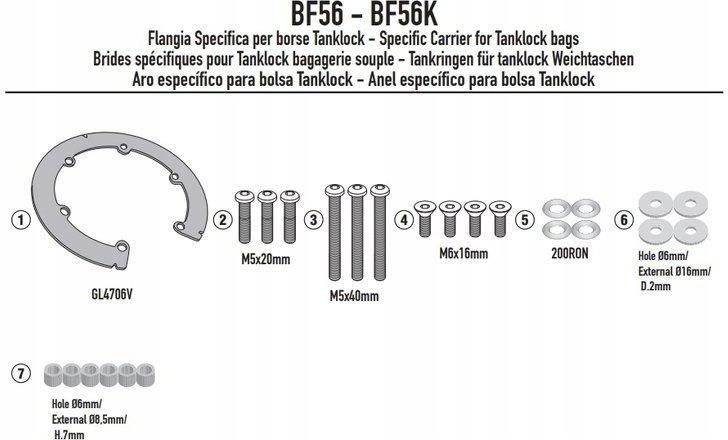 Akcesoria motocyklowe Givi Bf56 Mocowanie Tanklock Voge Brivido Trofeo ...