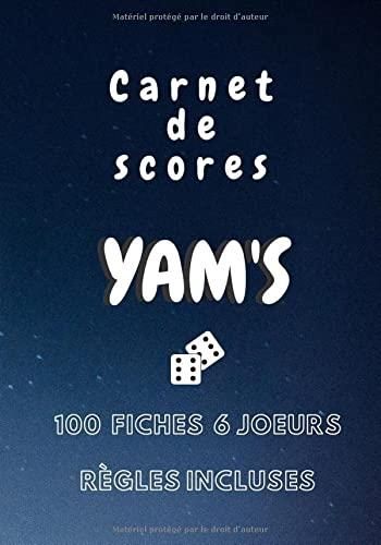 Carnet de scores Yam's 100 fiches, 6 joueurs règles incluses.: Fiches ...