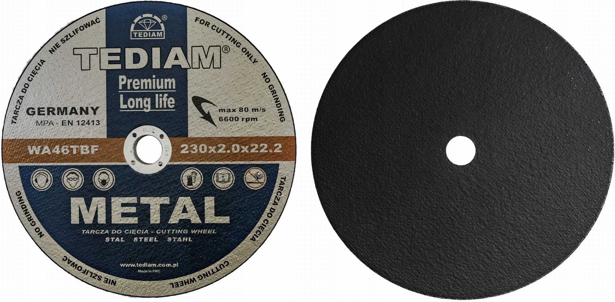 Tarcza tnąca Tediam Tarcza Do Cięcia Metalu 230X2.0X22,23 Prem Brak ...