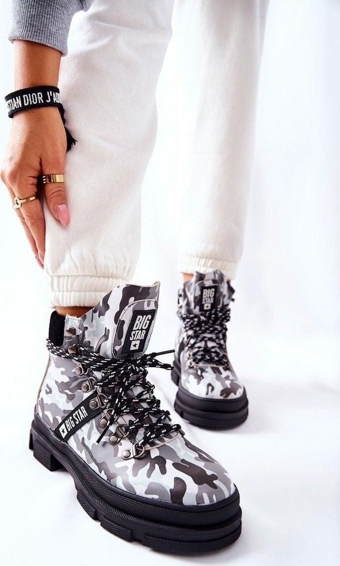 Big Star Skórzane Trapery Botki Big Star II274368 Moro Czarne : Rozmiar ...