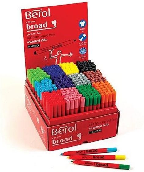 Berol Markery Kolorowe Z Końcówką Filcową Broad Point (1 2 Mm) Zmywalne ...