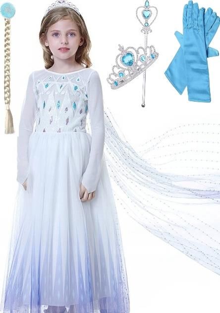 Strój Elsa Sukienka Frozen Rękawiczki New 140 - Ceny i opinie - Ceneo.pl