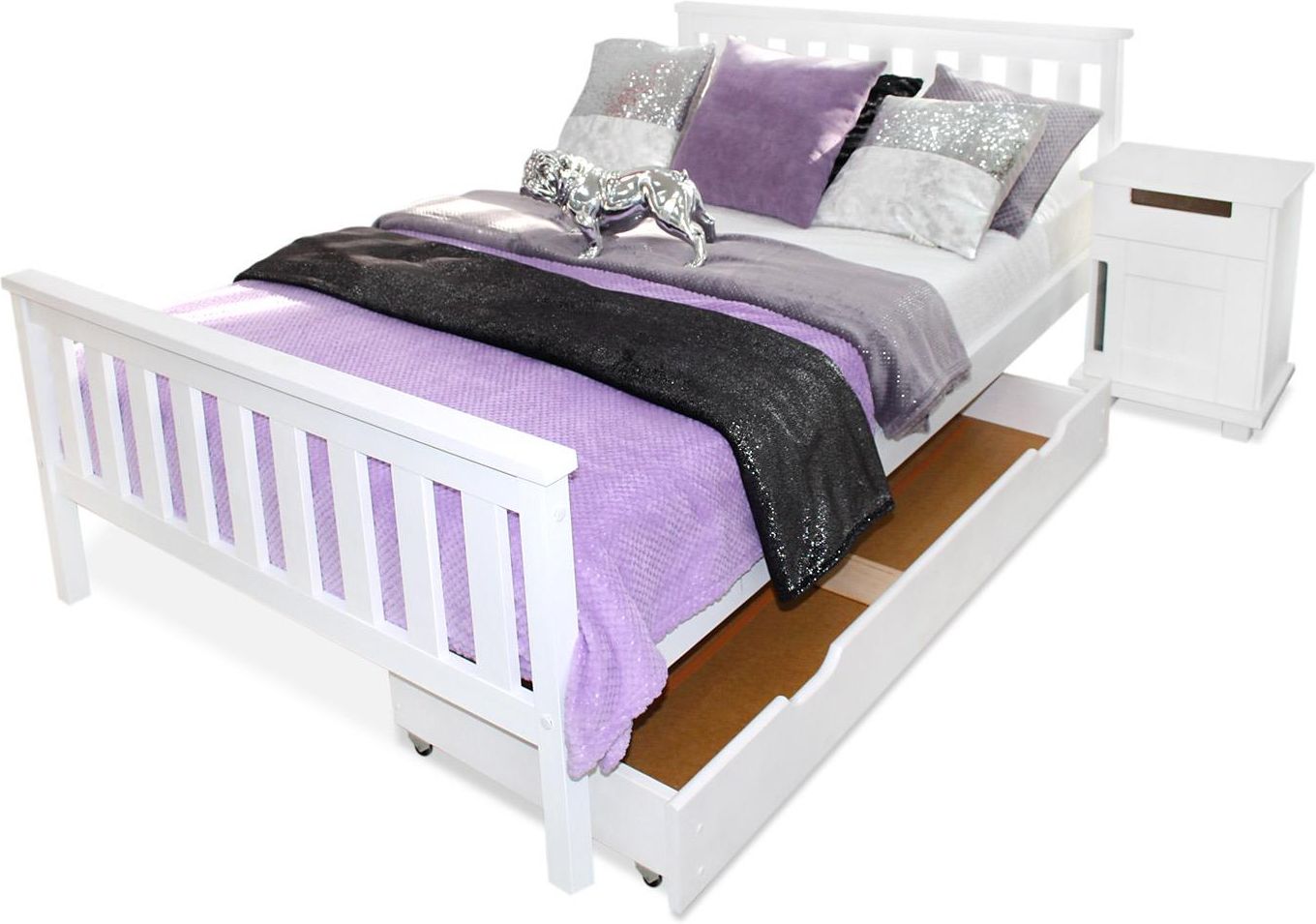 Maxi Drew Łóżko Drewniane Iza 140X200 Białe Stelaż Produce 5265Fa5E ...