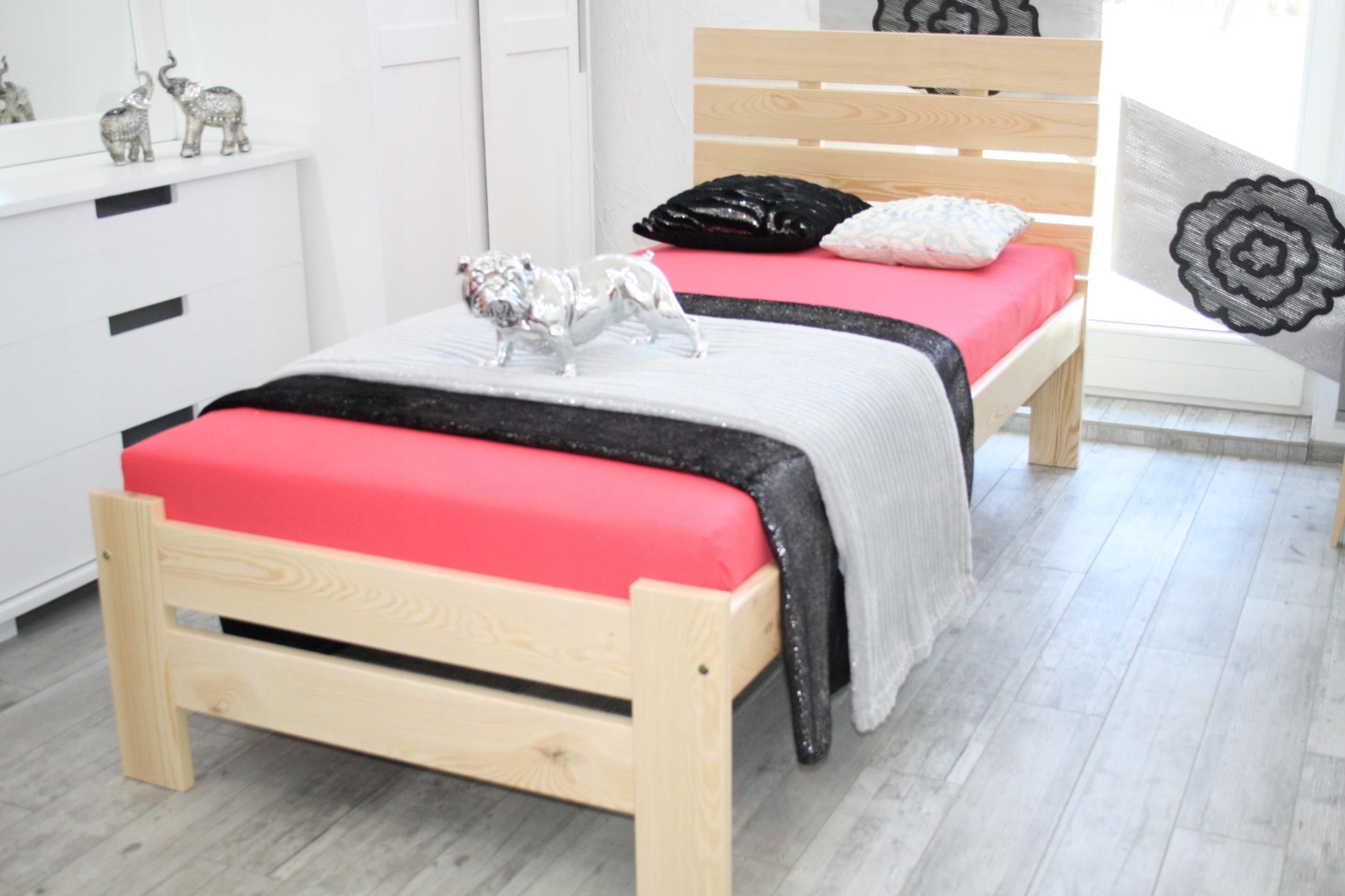 Maxi Drew Łóżko Drewniane Parys 90X200 Sosna Stelaż Wysokie 18912634 ...