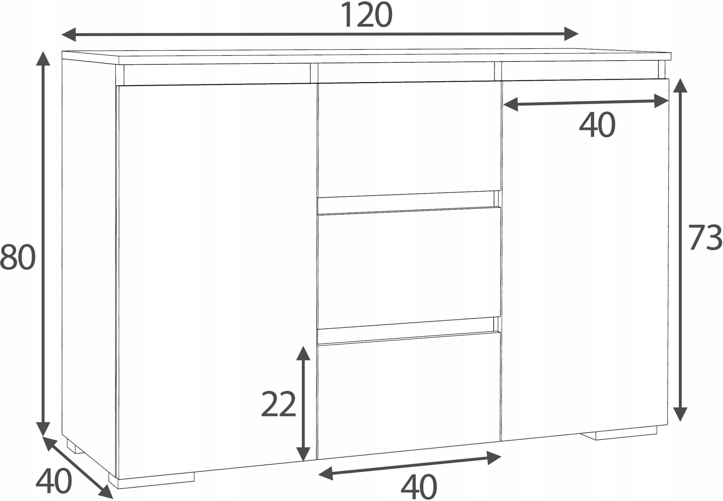 Martigo Plus Duża Komoda Szafka Neo 120 Biała Szuflady Drzwi E23585F3 ...