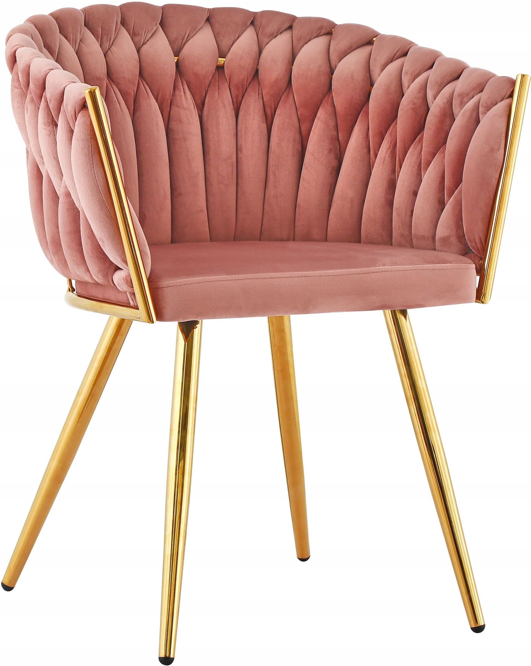 Modne Krzesło Fotel Przeplatany Rosa Róż Do Salonu 8372674F-3312-4618 ...