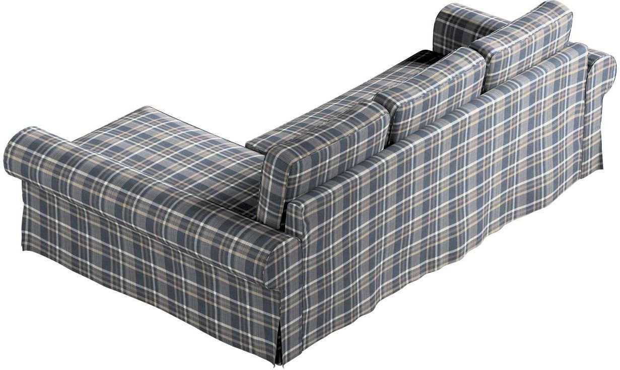 Dekoria Pokrowiec Na Sofę Backabro Rozkładaną Z Leżanką Niebiesko Beżowa Krata 248X88 150 71 Cm ...