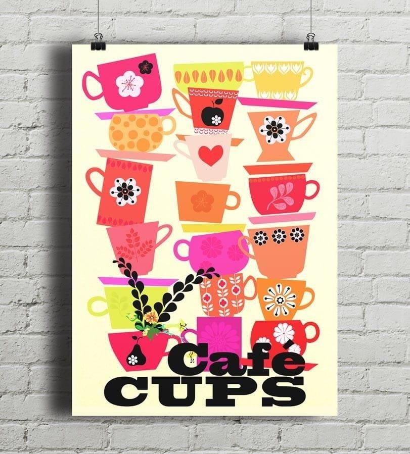 Cafe Cups Plakat 42X59,4 Cm (Format A2) - Opinie i atrakcyjne ceny na ...
