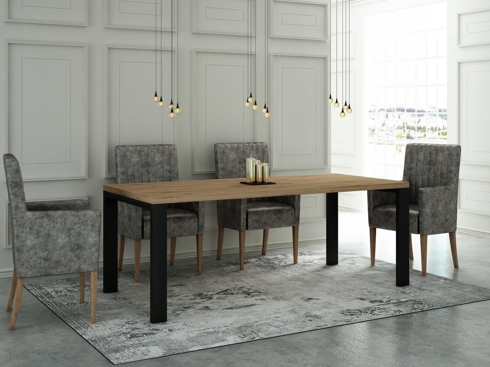 Braun Mebel Stół Dębowy Loft Salon Nowoczesny 100X200 Dąb - Opinie i ...