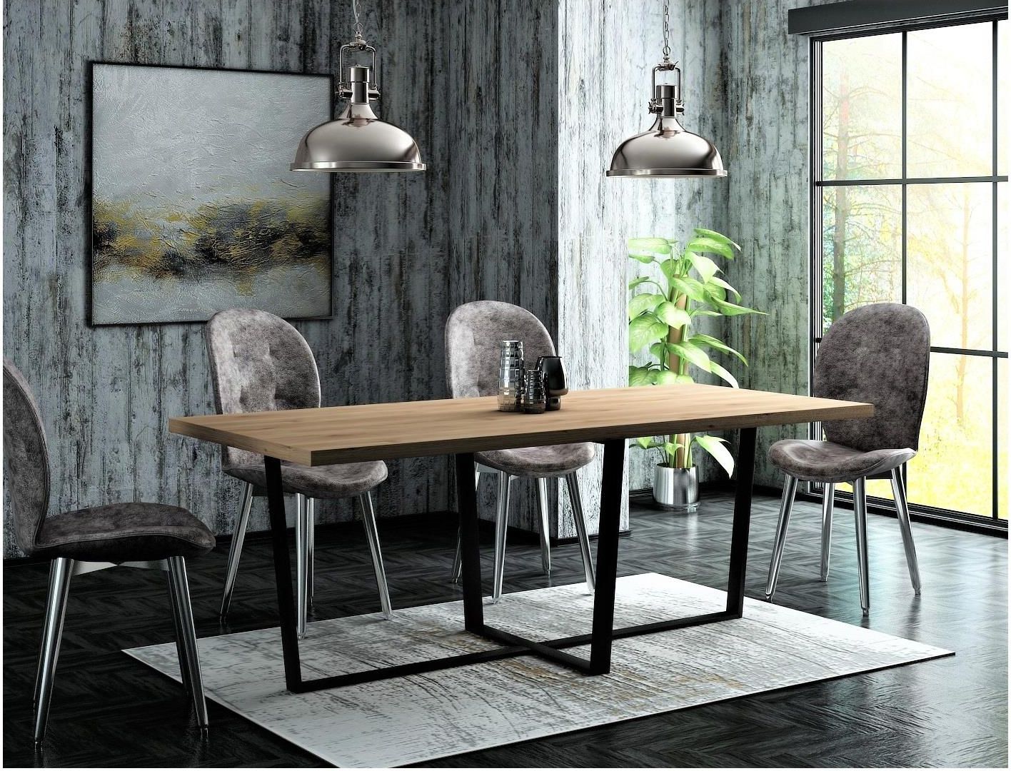 Braun Mebel Stół Nowoczesny Dębowy Loft Salon 90X180 Dąb - Opinie i ...