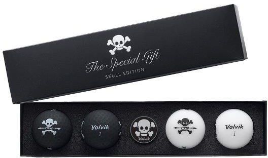 Piłki golfowe VOLVIK SKULL - Czaszka (zestaw 4 piełek z markerem ...