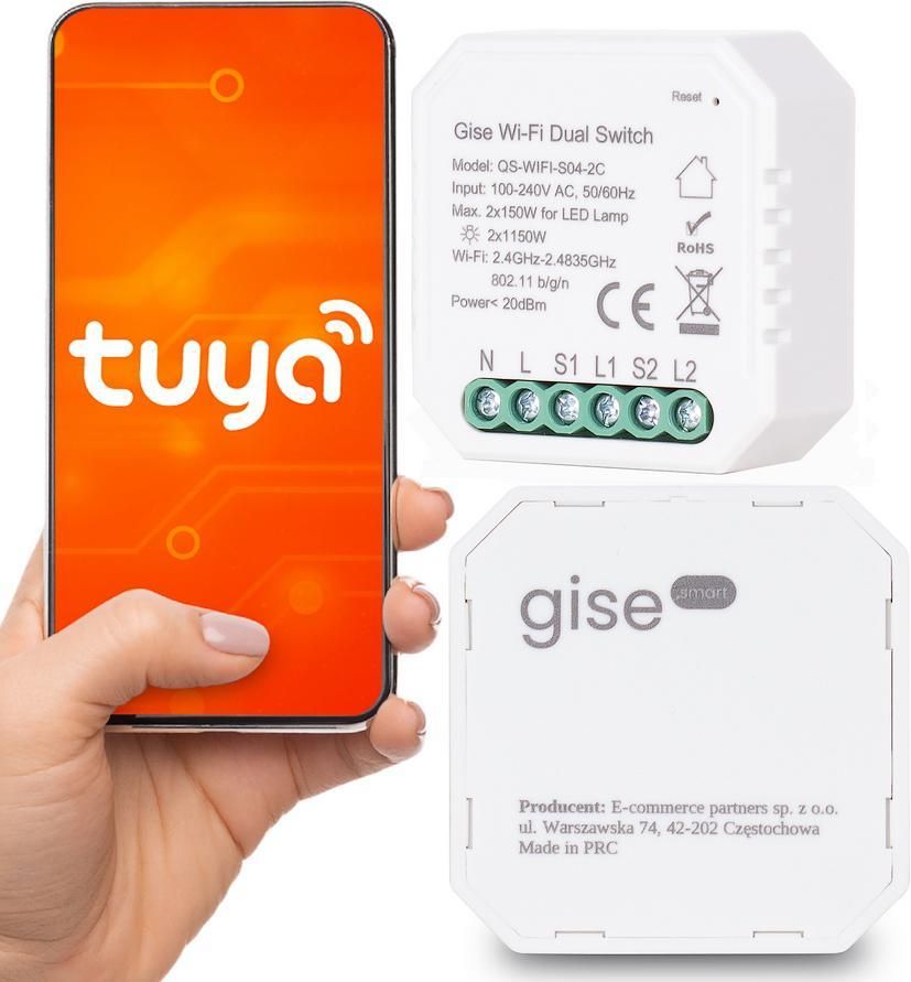 System domotyki GISE SMART Dual Switch Podwójny sterownik oświetleniowy ...