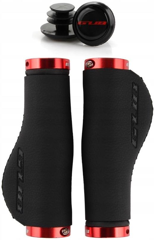 Gub Gripy Rączki Chwyty Do Roweru Skóra G 608 G608CZARNOCZERWONY - Ceny ...