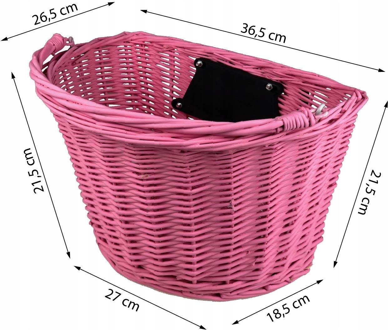 Manseri Kosz Na Rower Wiklinowy Click Klik Koszyk Różowy - Ceny i ...