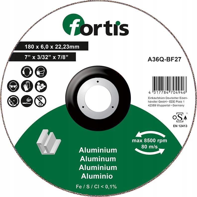 Fortis Tarcza Ścierna Do Obróbki Alu 180X6,0Mm 72H_Drs_A68504596539 ...