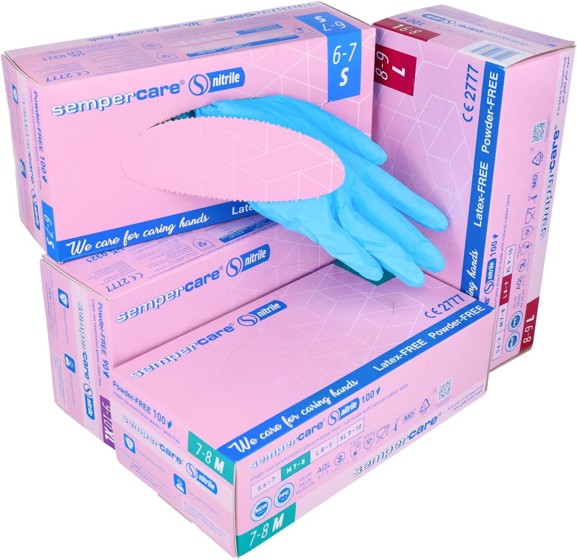 Sempercare Rękawice Zabiegowe L Nitrylowe Bezpudrowe Nitrile Opakowanie ...