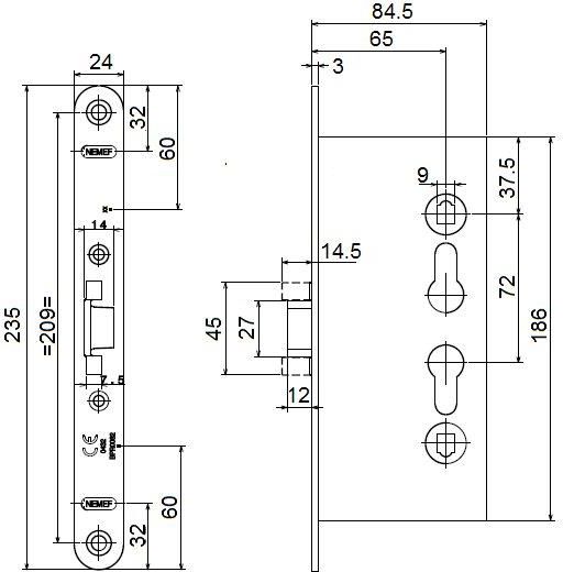 Assa Abloy Nemef 1739/03 Zamek Do Drzwi Przeciwpożarowych 9173903005 ...