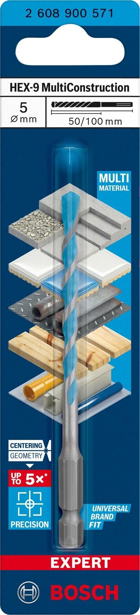 Wiertło Bosch EXPERT HEX-9 MultiConstruction 5x50x100mm 2608900571 ...