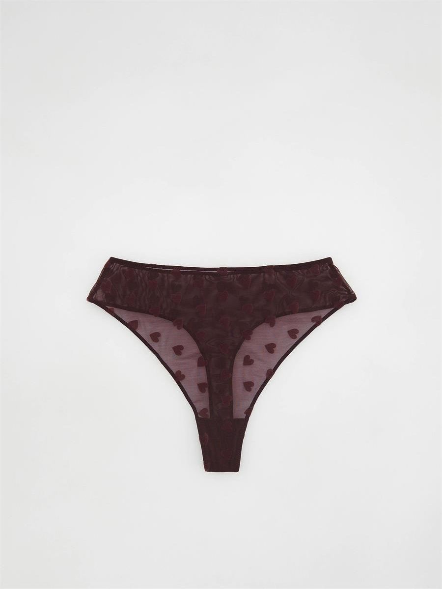 Reserved - Majtki typu stringi - Bordowy - Ceny i opinie - Ceneo.pl