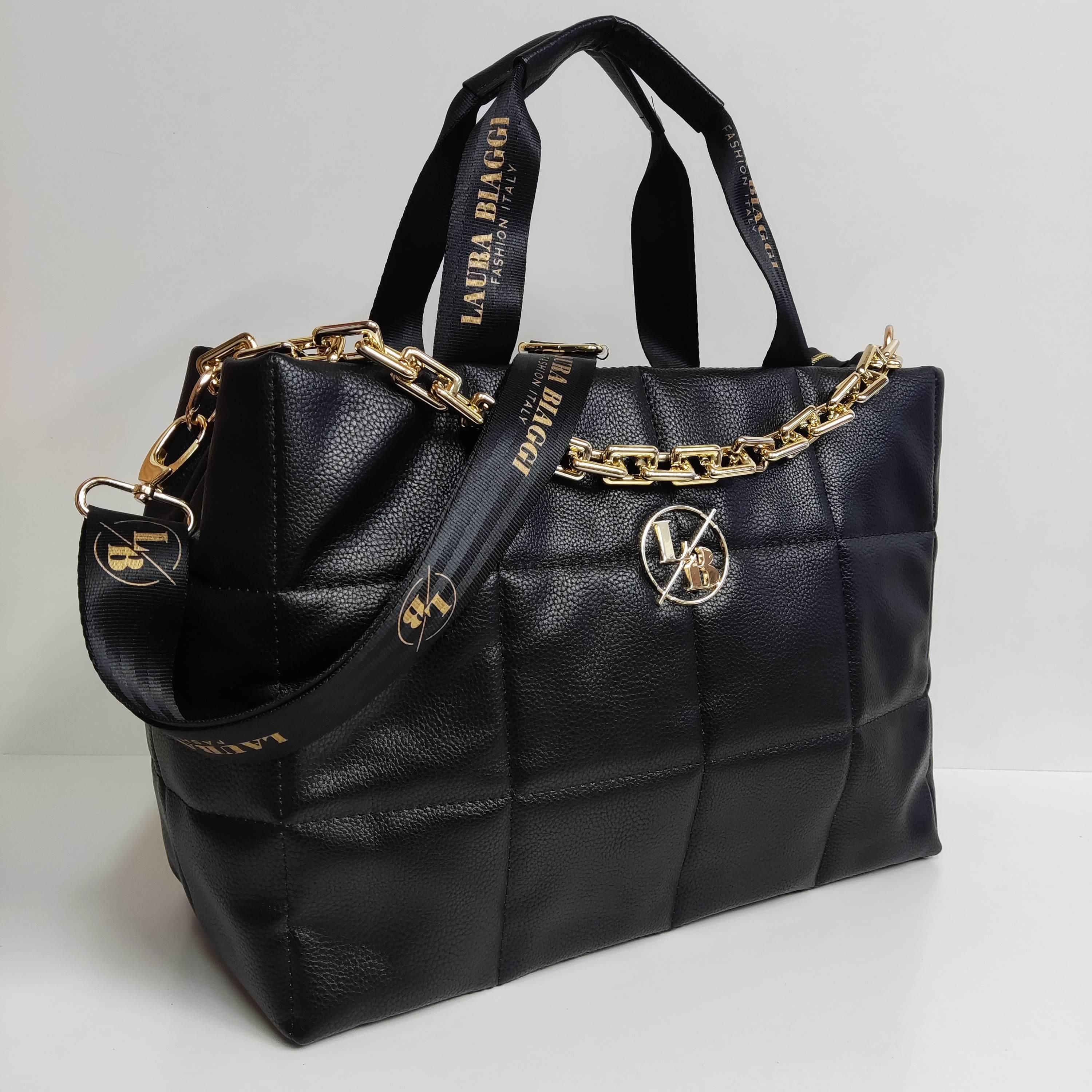 Torebka shopper Laura Biaggi Torba czarna pikowana A4 - Ceny i opinie - Ceneo.pl