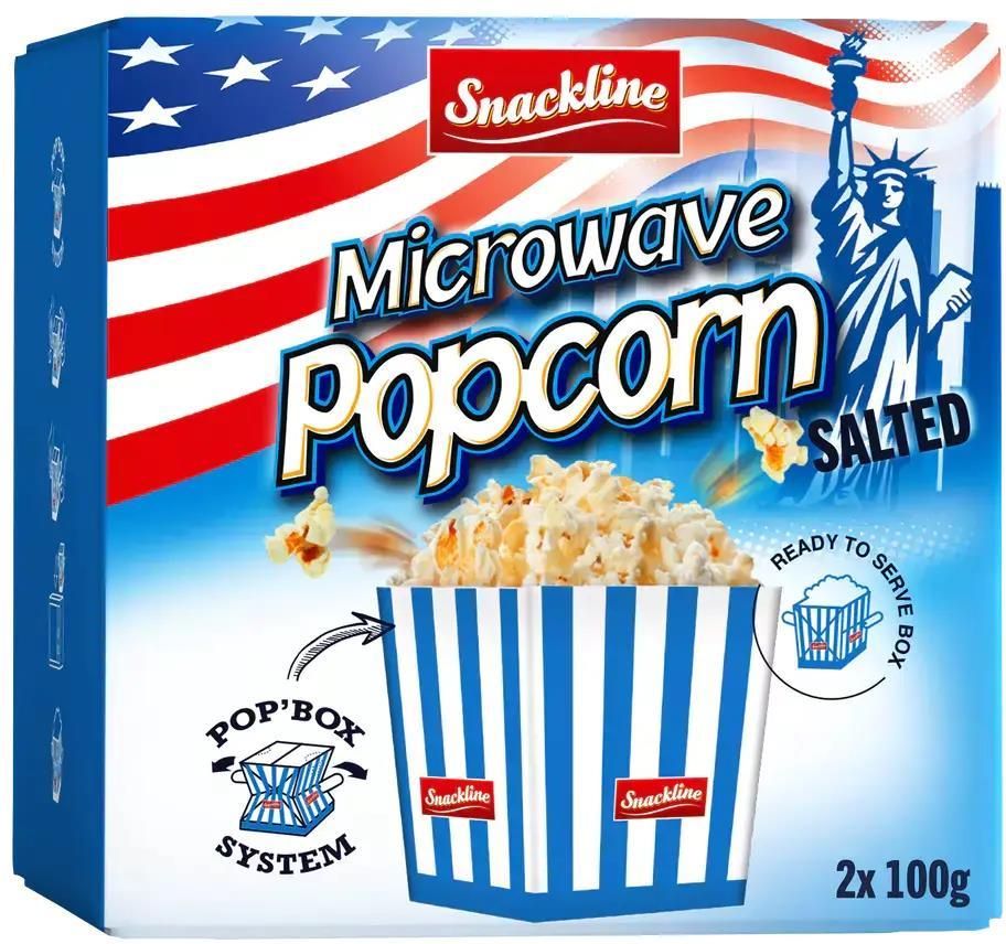 Snackline Popcorn Mikro Słony 200g - Ceny i opinie - Ceneo.pl
