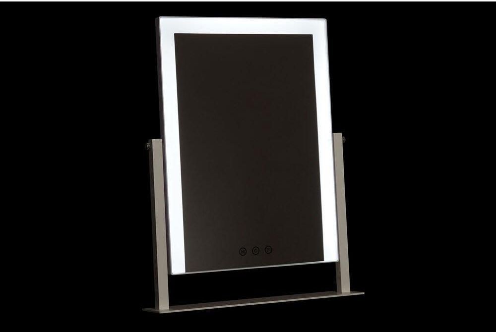 Dkd Home Decor Lustro Stołowe Led Z Dotykowym Włącznikiem Metal Biały ...