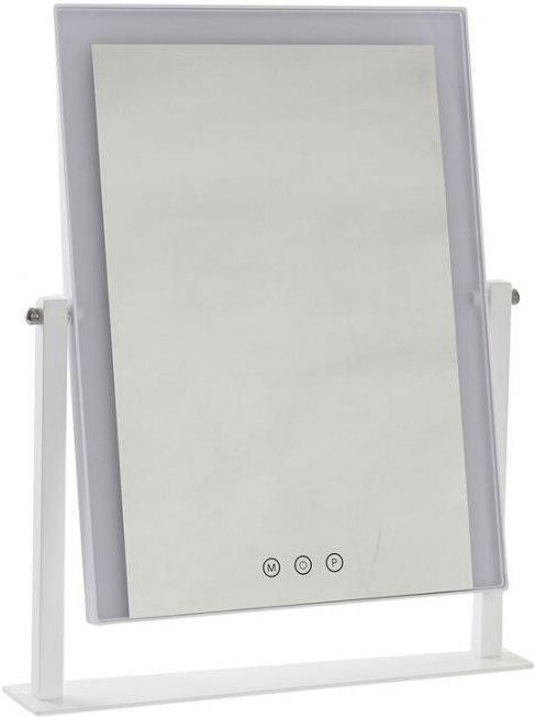 Dkd Home Decor Lustro Stołowe Led Z Dotykowym Włącznikiem Metal Biały ...