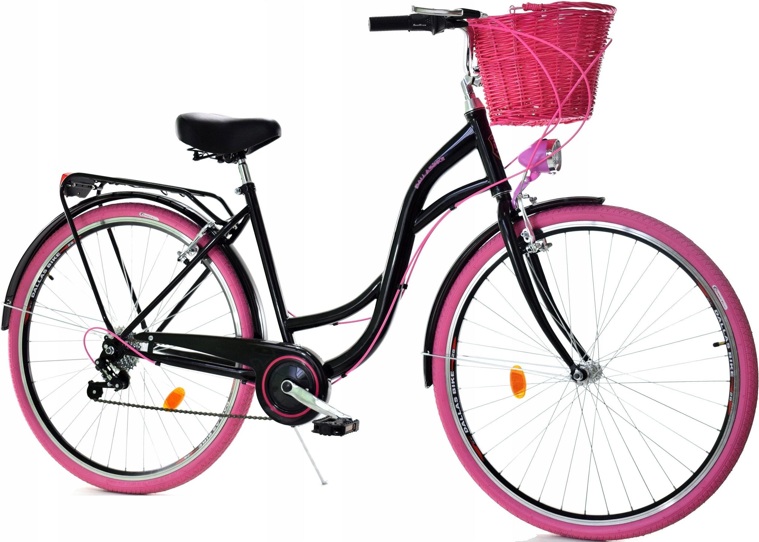 Dallas Bike City Czarny Różowy 26 2021 - Rowery Miejskie Damskie - Ceny i opinie Ceneo.pl