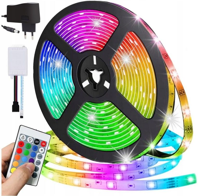 Eurobatt Taśma Led Ledowa 5M Multikolor Rgb Pilot Zasilacz (ETL0850 ...