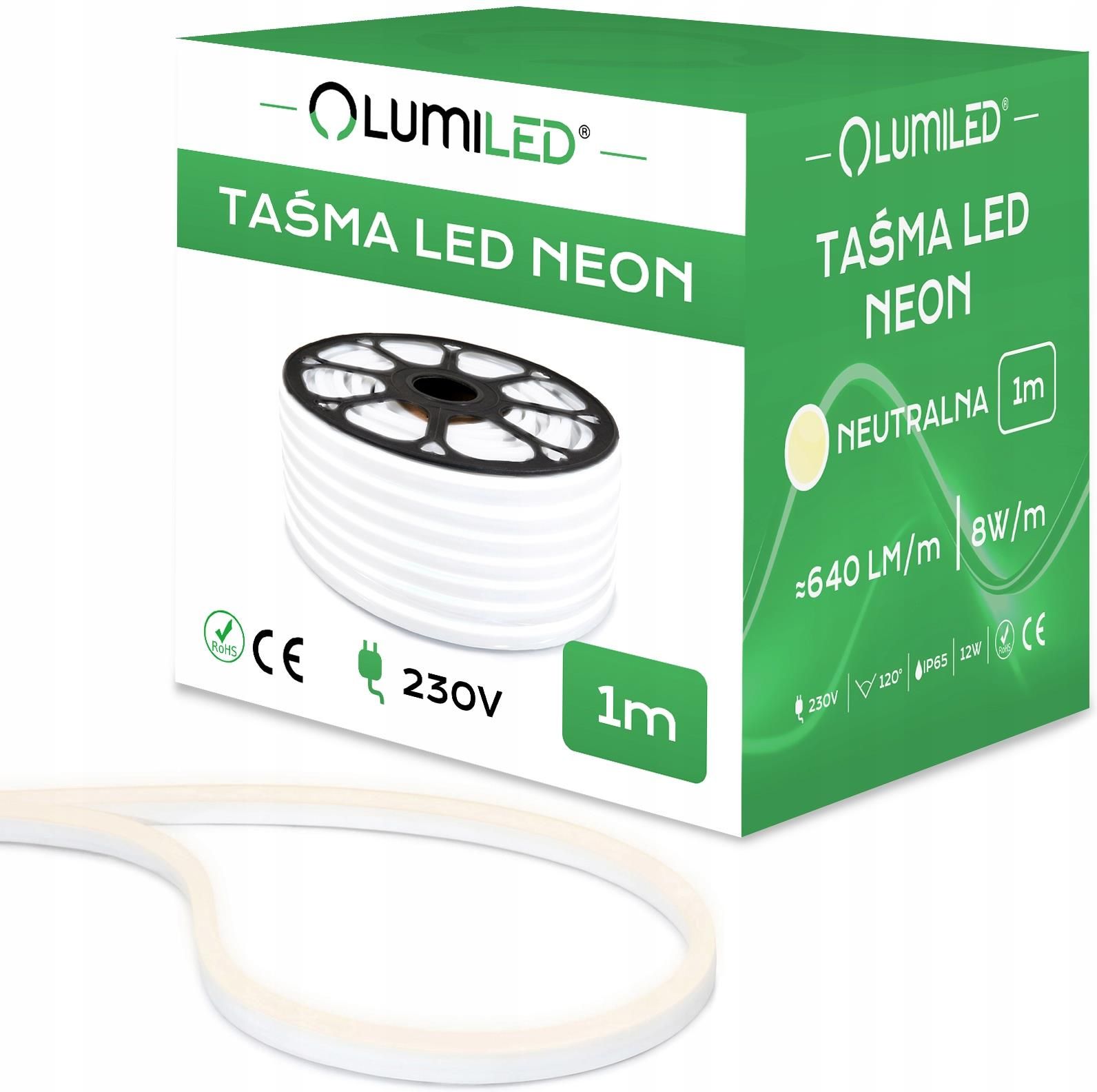 Lumiled Taśma Led Neon Pasek 230V 1M Ip68 Biały Neutralny ...