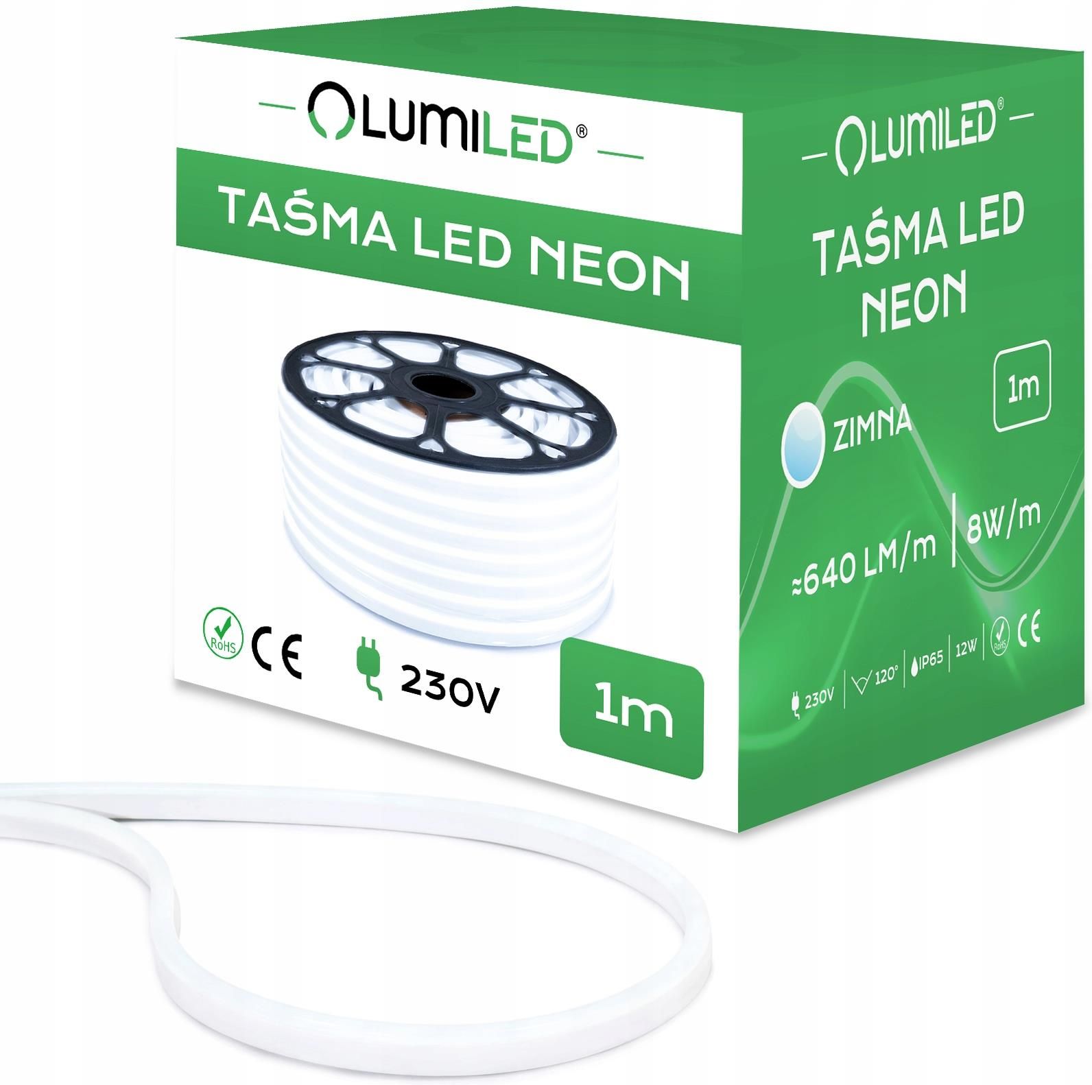 Lumiled Taśma Led Neon Pasek 230V 1M Elastyczny Ip68 Zimny ...