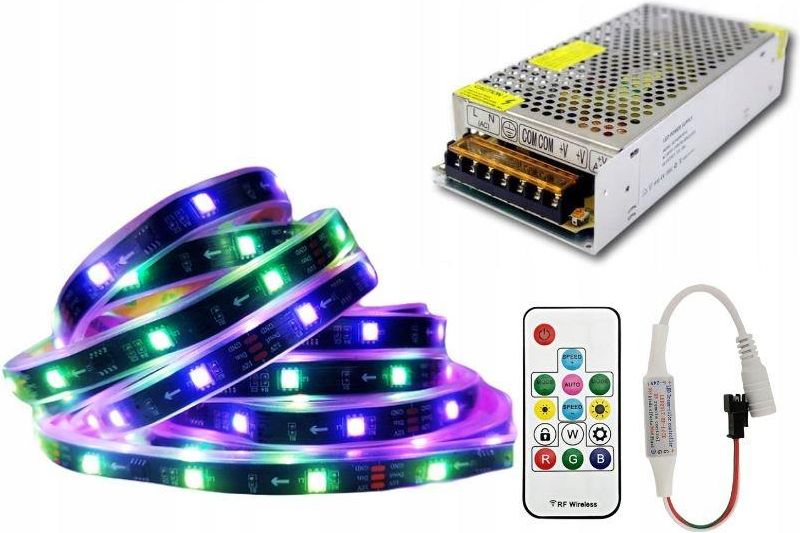 Led Rigid Zestaw Taśma Cyfrowa Magic Ws2811 Rgb Ip68 10M (12861 ...