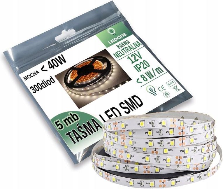 Led-One Mocna 8W/M Taśma Led Premium 2835 300 Nw Ip20 5M (340) - Opinie ...