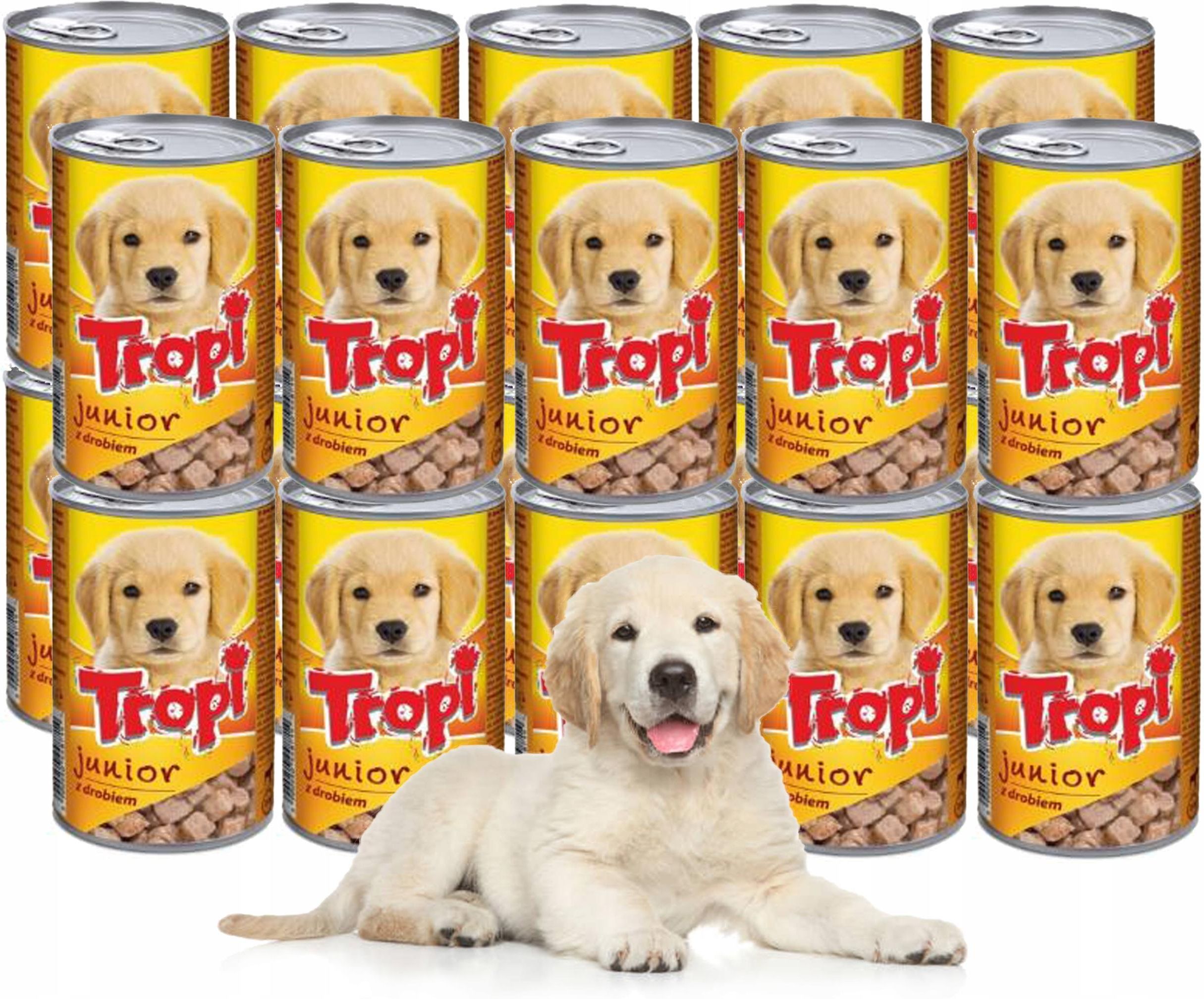 Karma Tropi Mokra Karma Dla Psa Junior Puszka Z Drobiem 40X415g - Ceny ...