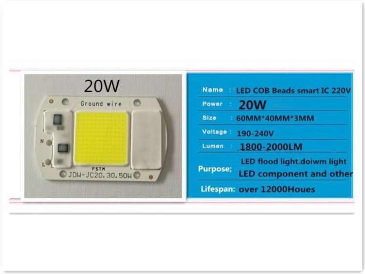 Dioda LED, moduł COB 20W/230V biała zimna + pasta - Opinie i atrakcyjne ...