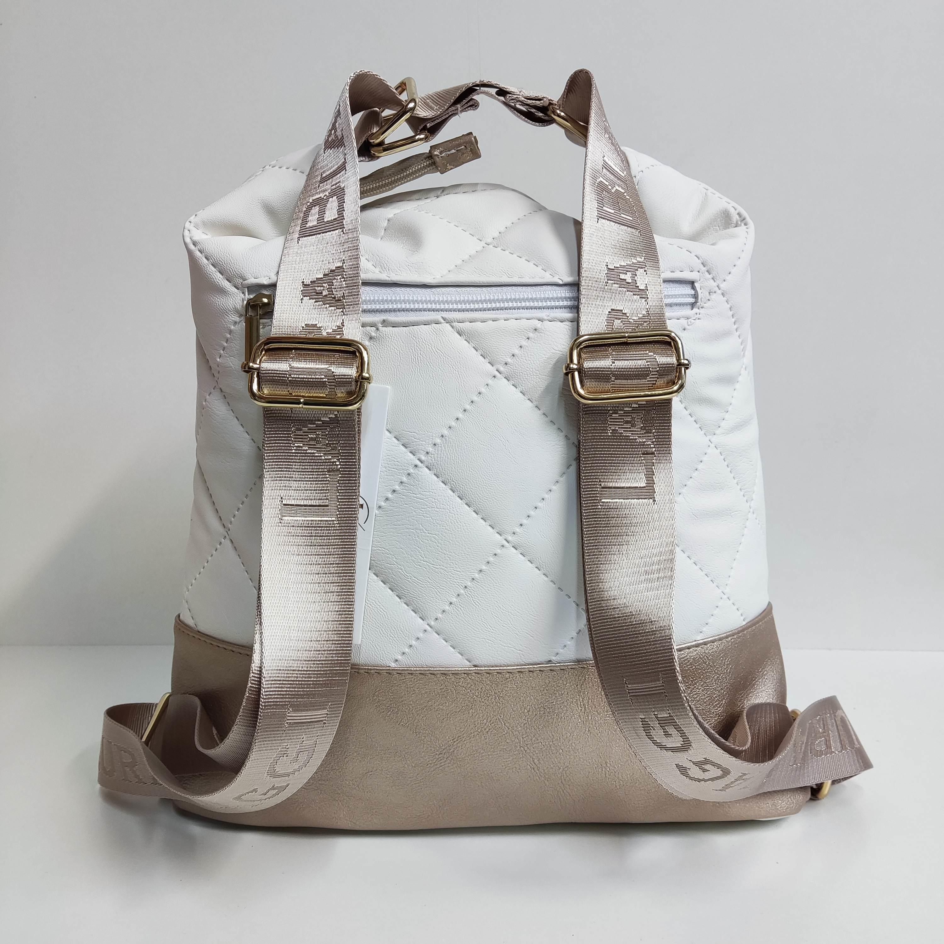 Plecak torebka Laura Biaggi Torba na ramię biała złota pikowana - Ceny i opinie - Ceneo.pl