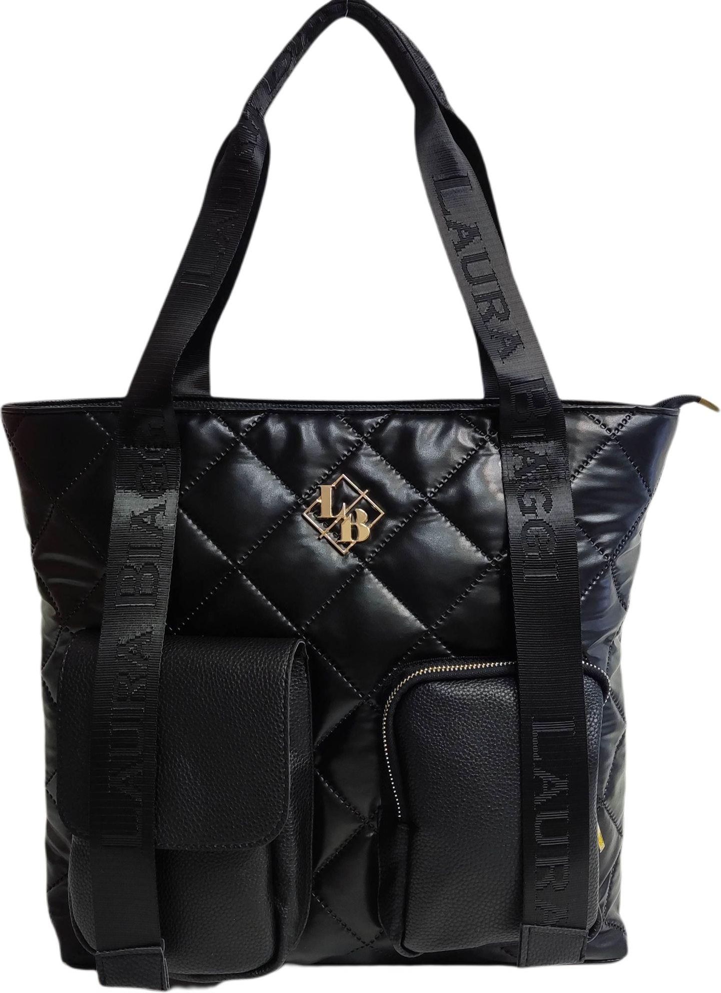 Torebka shopper Laura Biaggi Torba na ramię czarna pikowana - Ceny i opinie - Ceneo.pl