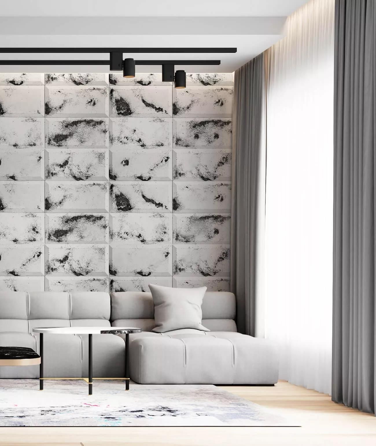 Akcesoria do wykończenia ścian Ds 40X20X2Cmchoco Biały Czarne Kruszywo ...