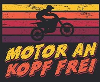 Notizbuch A5 liniert mit Softcover Design: Motor an Kopf Frei Motocross ...