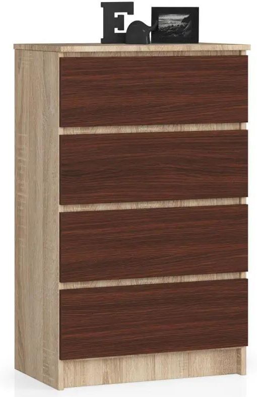 Fabryka Mebli Akord Komoda K 60 Cm 4 Szuflady Sonoma Wenge PL_1178 ...