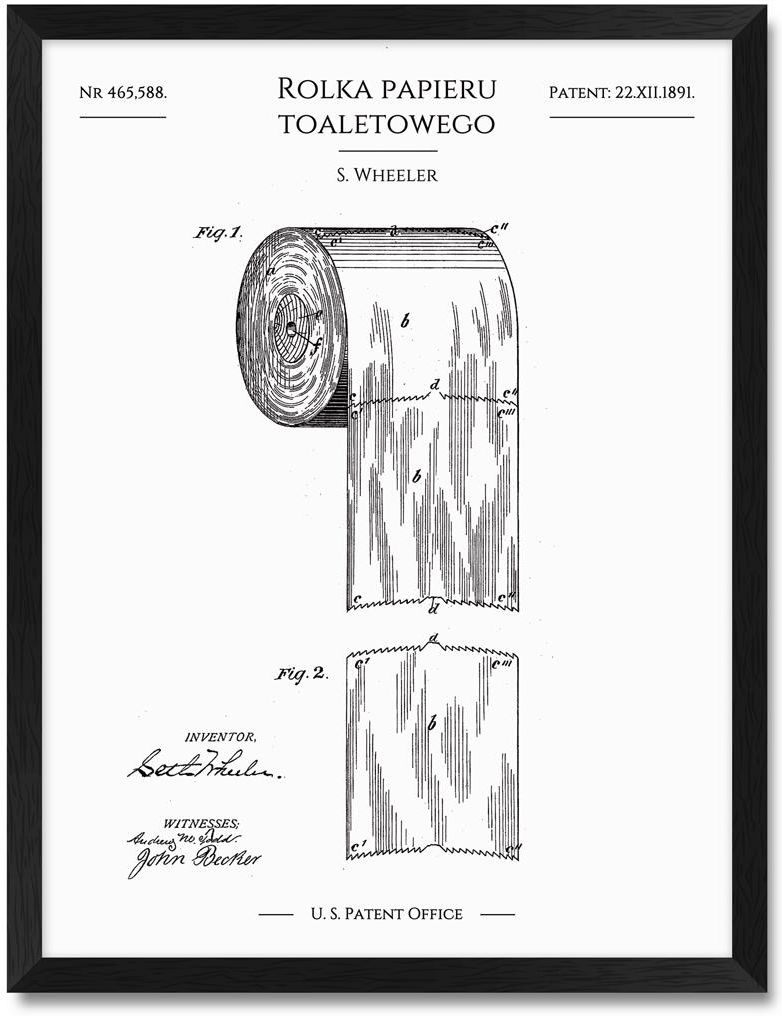 IWALL studio Rolka Papieru Toaletowego #02 Patent Z 1891 R ...
