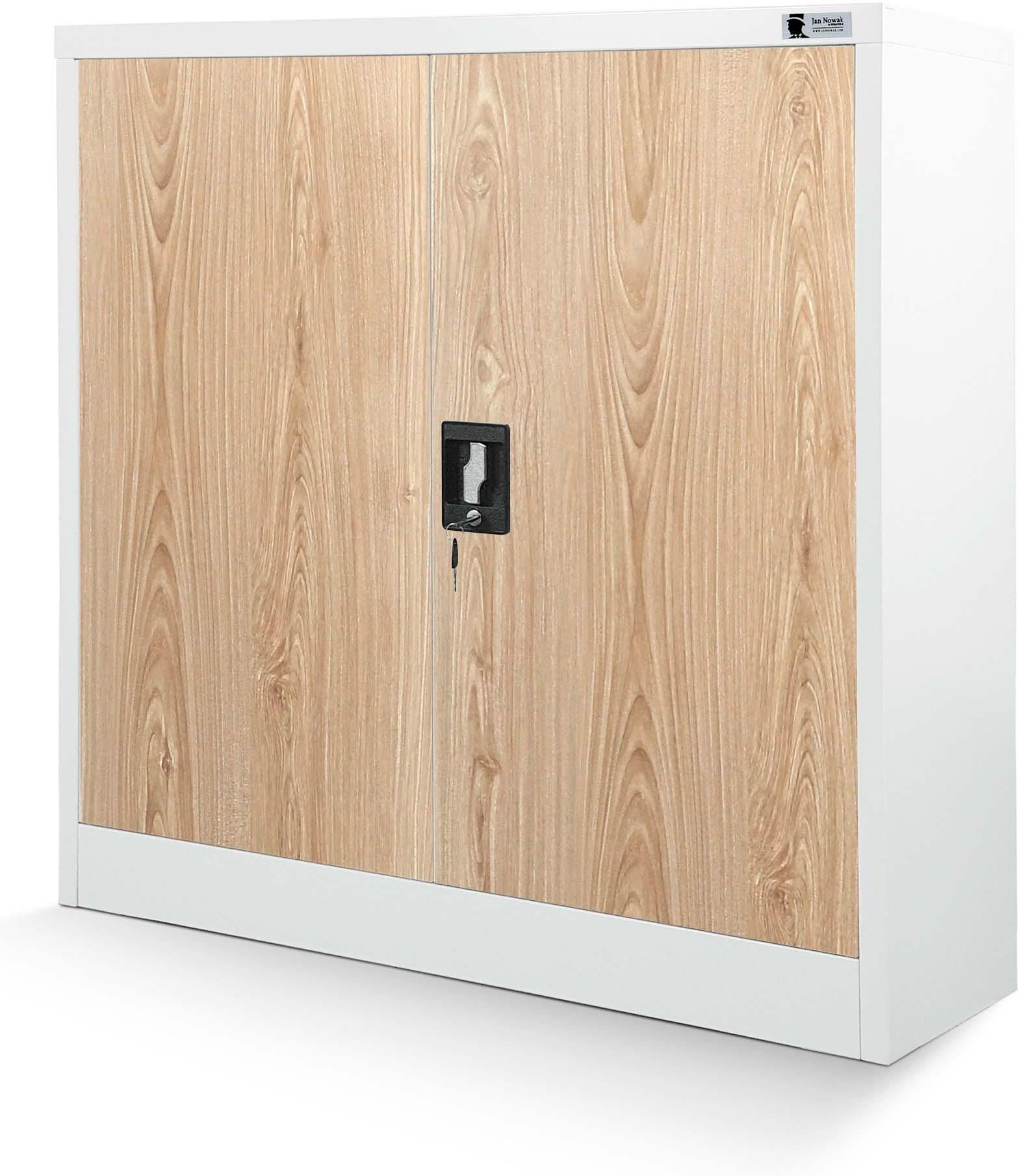 Jan Nowak Eco Design Model Beata 900X930X400 Metalowa Szafka Z Drzwiami Biała/Dąb Sonoma - Ceny ...